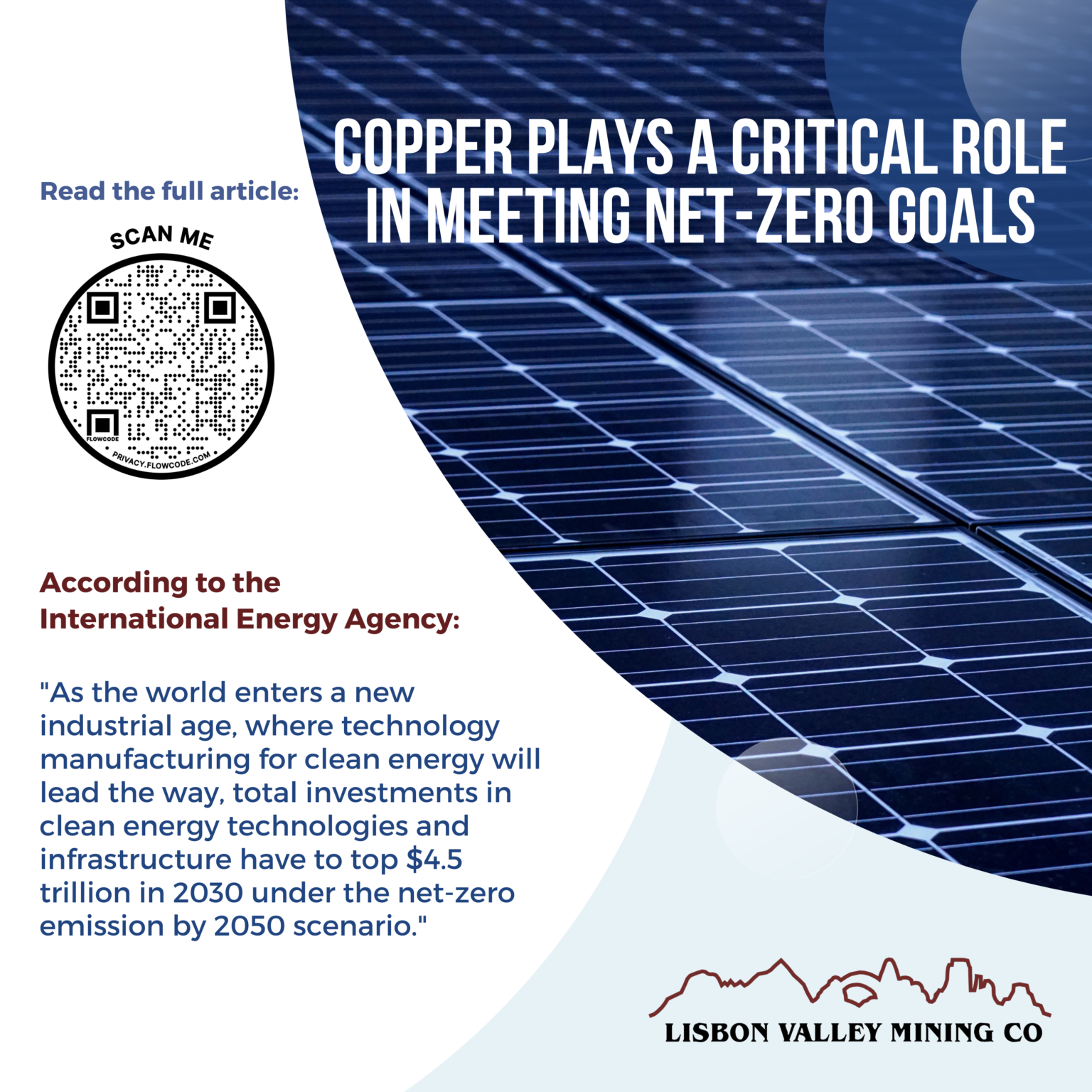 Copper Plays a Critical Role in Meeting Net-Zero Goals | Lisbon Valley ...